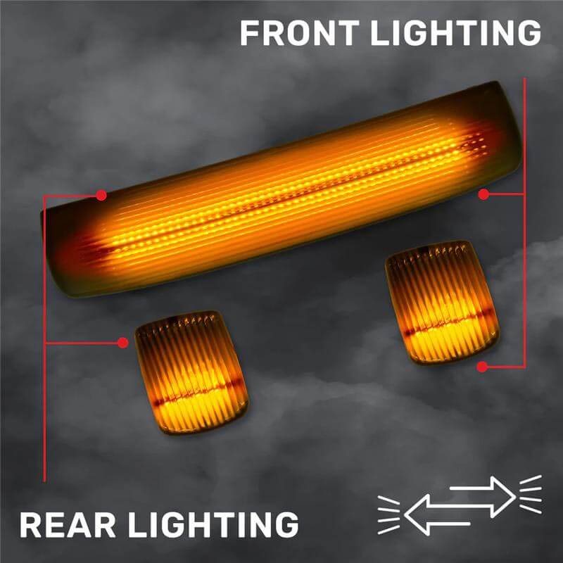 Smoked Lens 2-Way Amber LED Cab Lights | Recon 264157BKHPAM