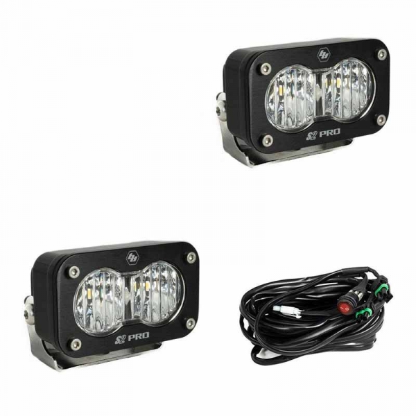 S2 Pro Clear Wide Cornering LED Pod Light - Pair | Baja Designs 487805