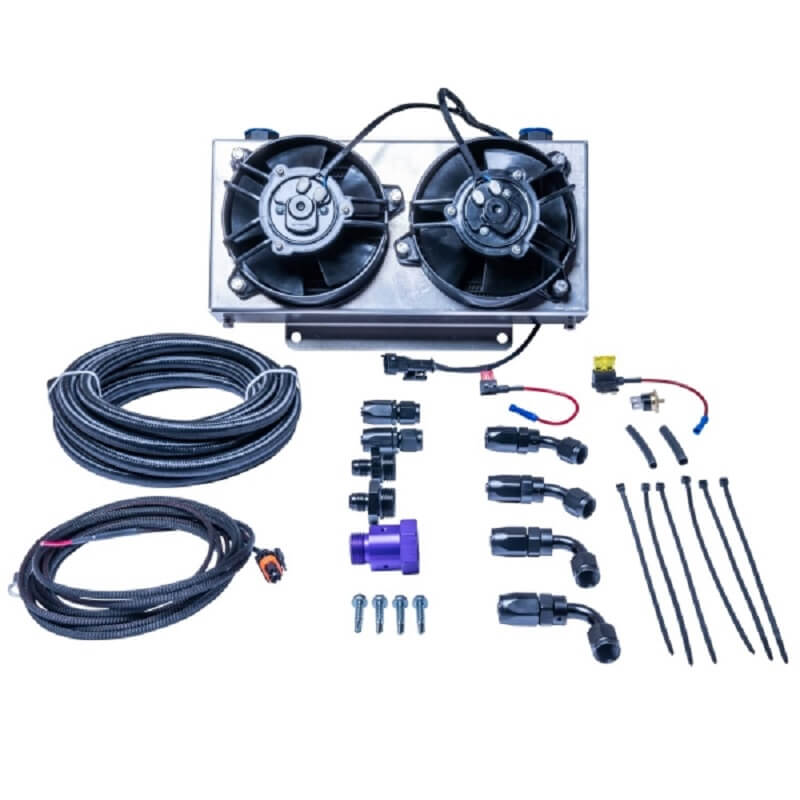 Universal 19-Row Auxillary Transmission Cooler Kit W/ Dual Fans | ATS ...
